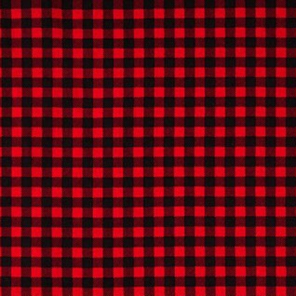 Red and Black Check Fabric - Etsy