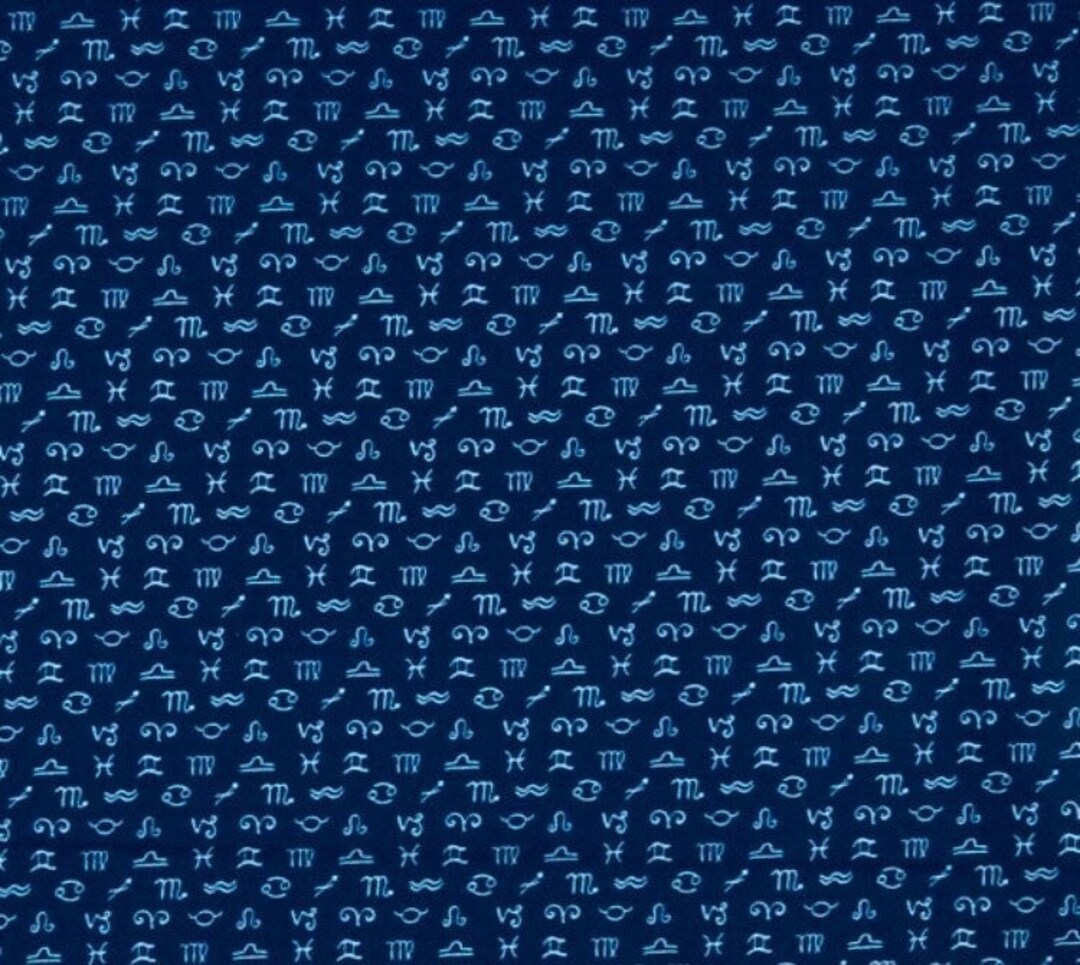 SUPER RARE Zodiac Signs Celestial Fabric Scrap 7 X 10 Inches - Etsy