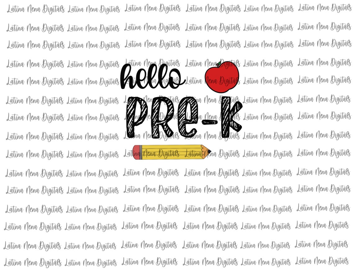 Hello Pre K Png Pre K Png Pre Kindergarten Png Back to - Etsy