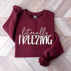 Literally Freezing Shirt, Winter Hoodie, Cold Shirt, Winter Shirt ...