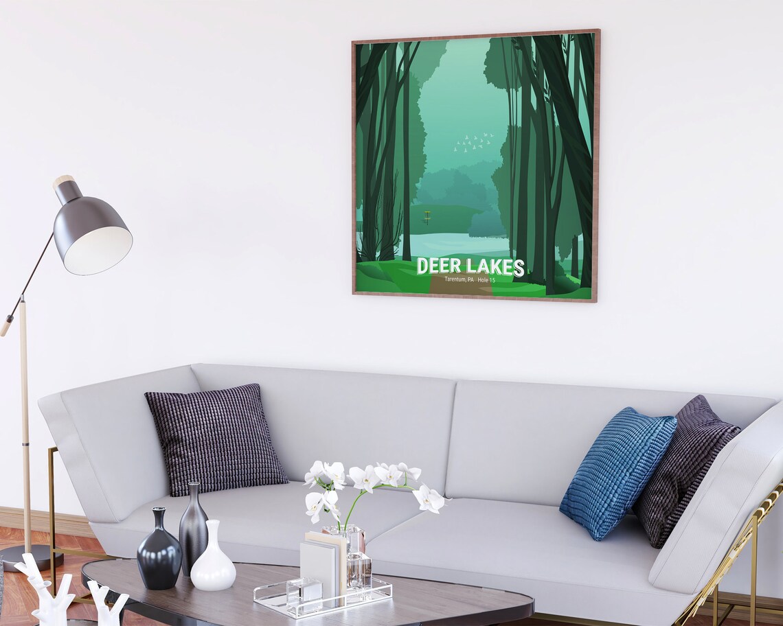 Deer Lakes Disc Golf Course Poster Tarentum, PA - Disc Golf Gift - Disc ...