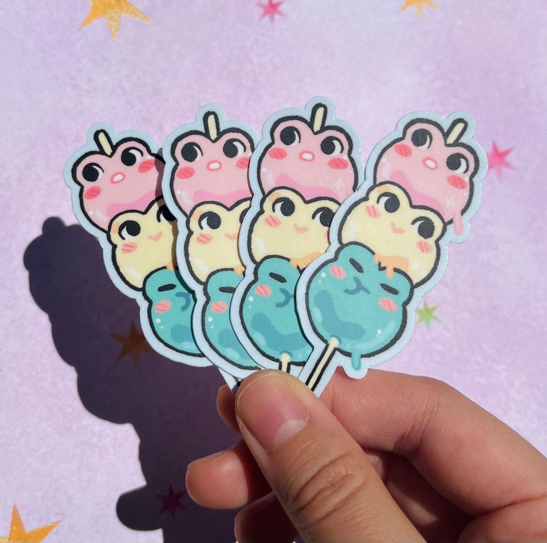 Die Cut Vinyl Dango Frogs (*ﾟ ﾟ*) | Dessert Sticker - Kawaii Sticker ...