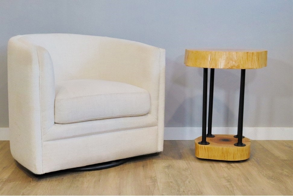 Smoak Design's Live Edge Pecan Table With Black Industrial Legs - Etsy