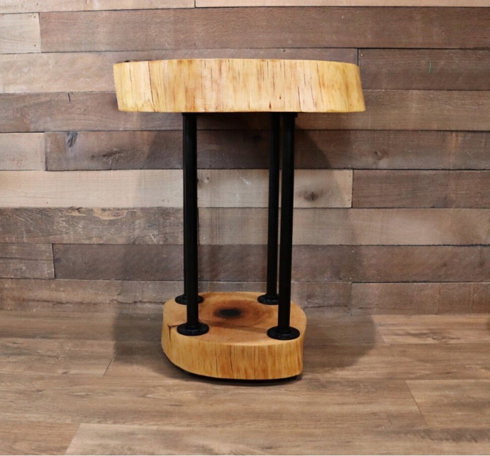 Smoak Design's Live Edge Pecan Table With Black Industrial Legs - Etsy