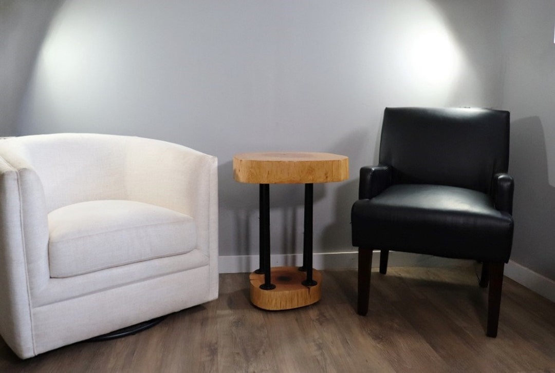 Smoak Design's Live Edge Pecan Table With Black Industrial Legs - Etsy
