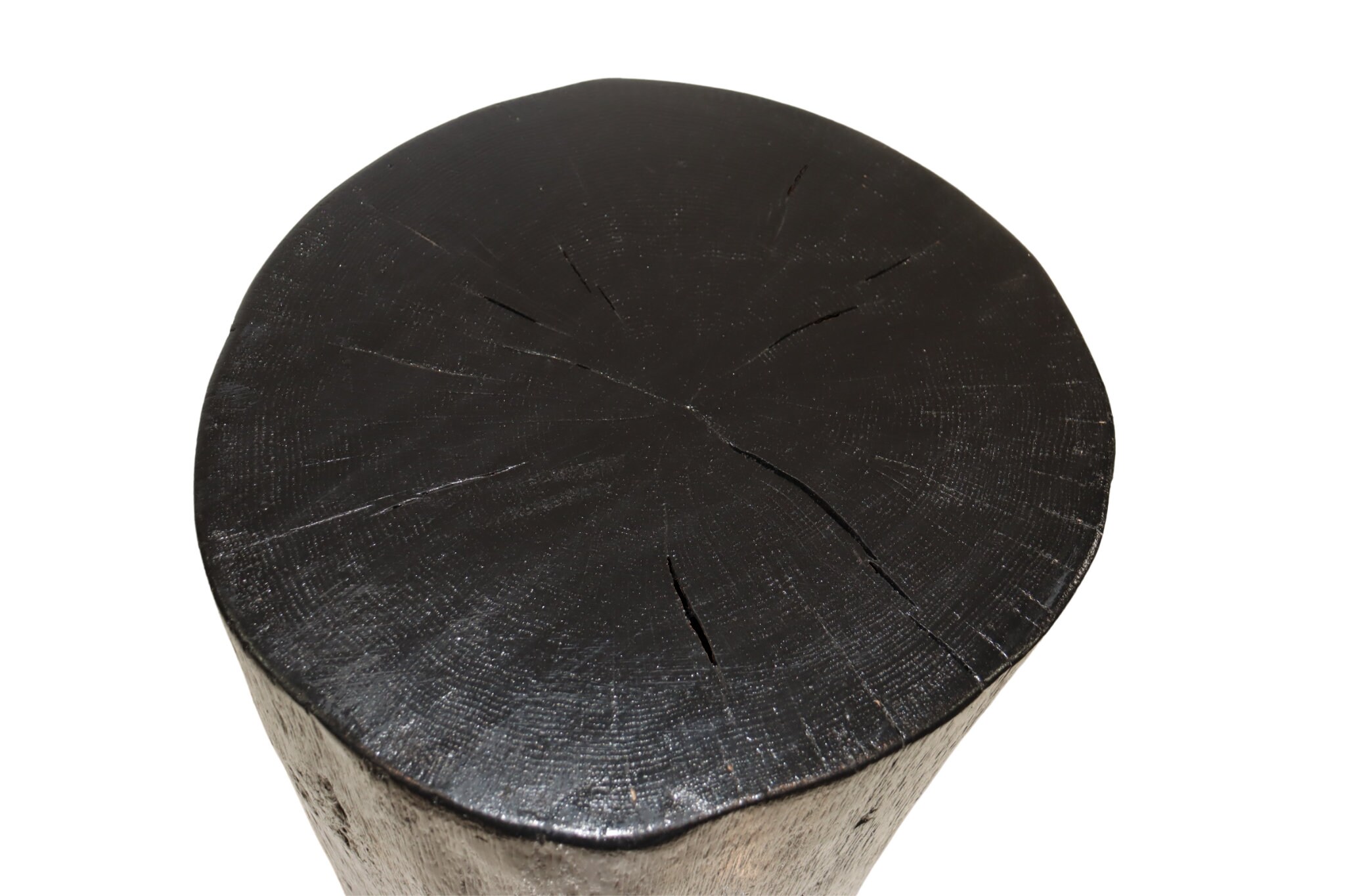 Smoak Design's Solid Oak Live Edge Stump Table Dyed Jet Black - Etsy