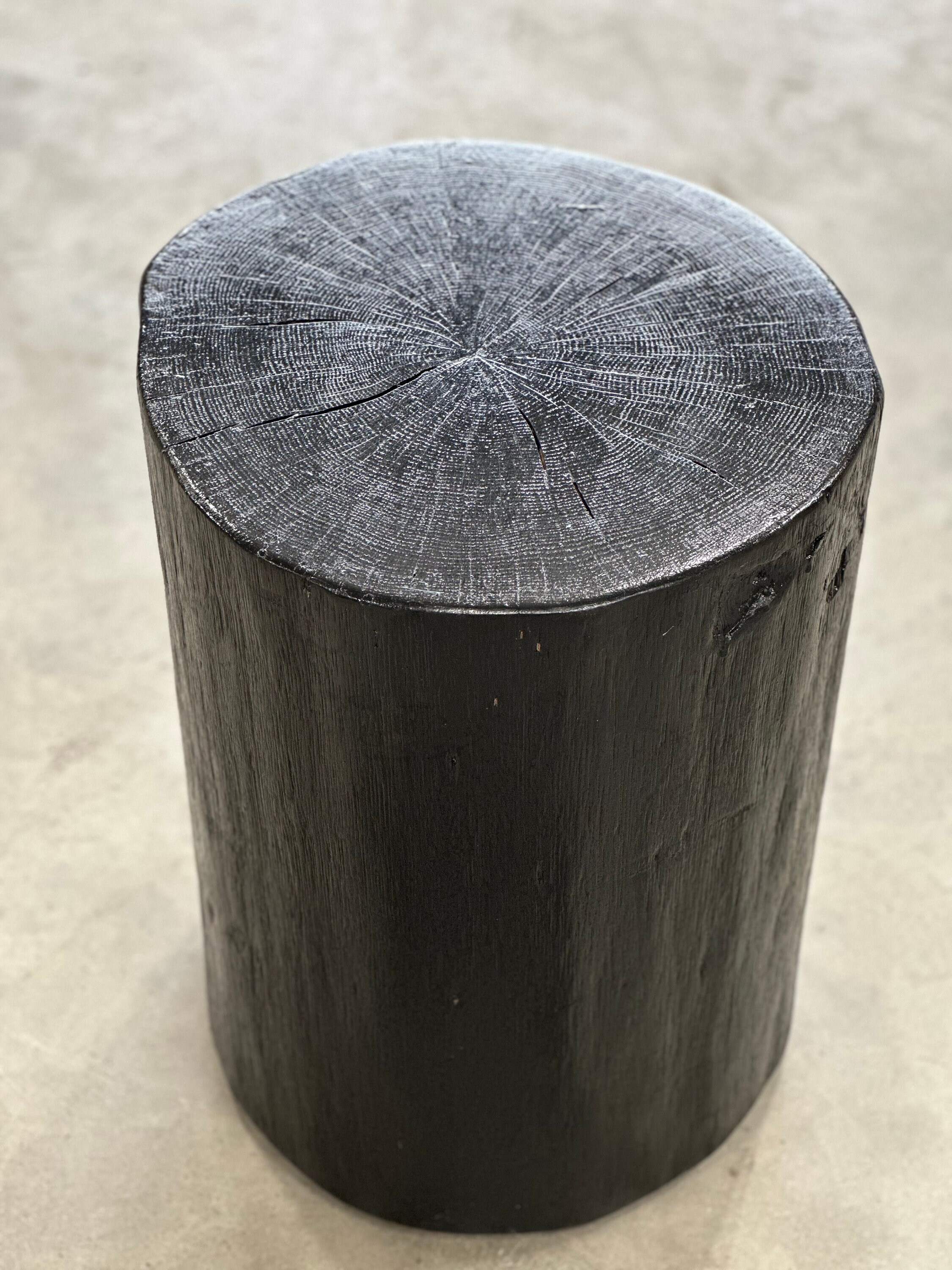 Smoak Design's Solid Oak Live Edge Stump Table Dyed Jet Black - Etsy