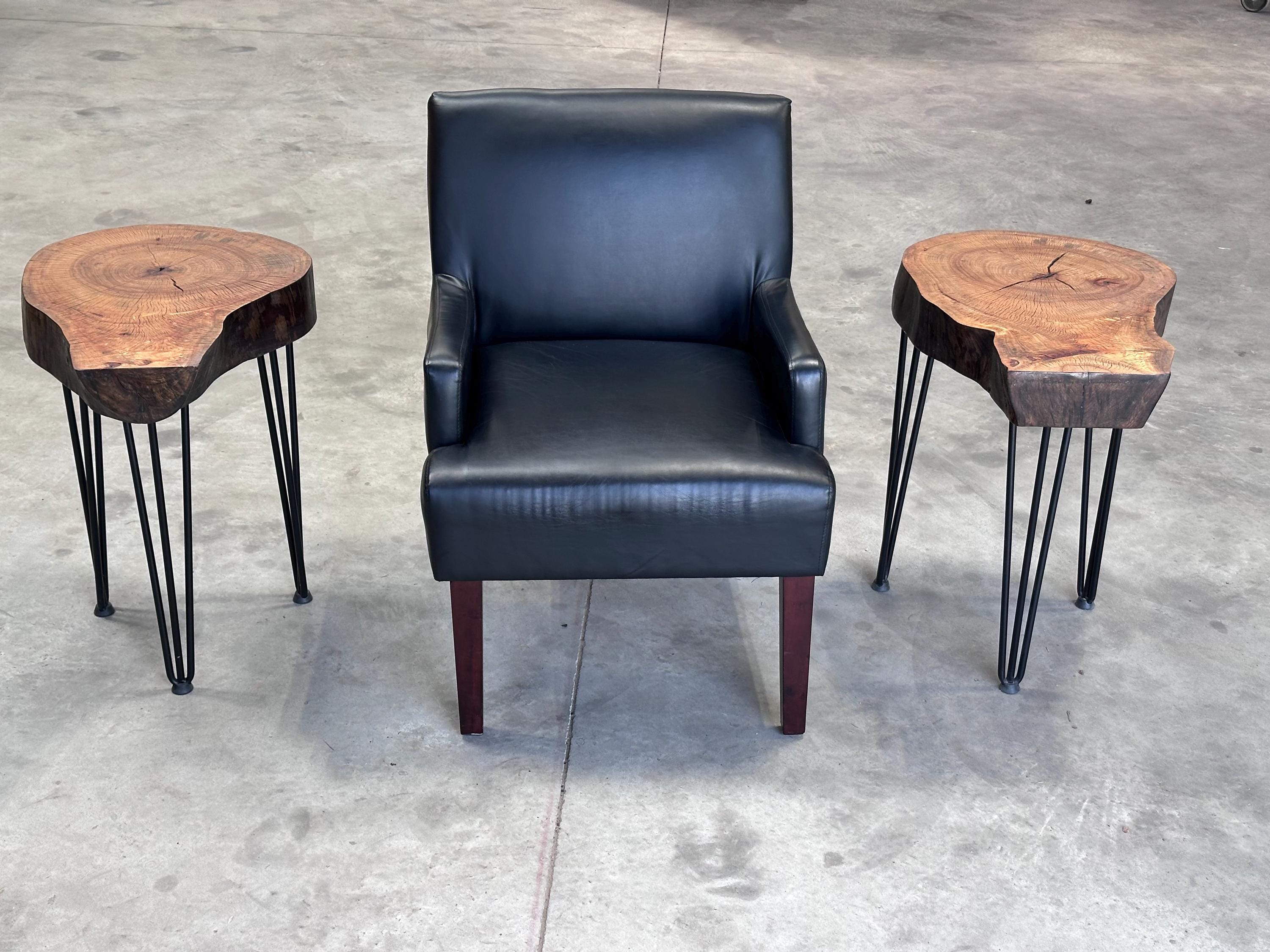 Pair of Pecan Live Edge Side Tables - Etsy