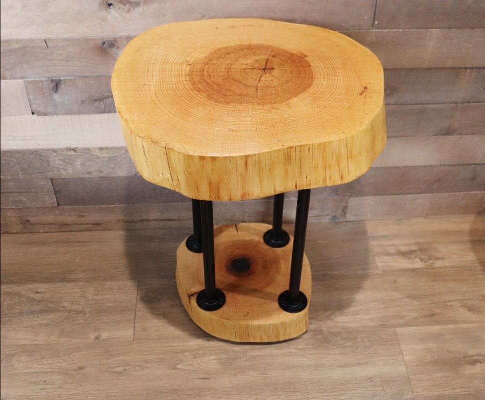 Smoak Design's Live Edge Pecan Table With Black Industrial Legs - Etsy