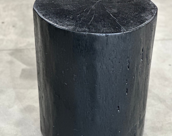 Smoak Design's Solid Oak Live Edge Stump Table Dyed Jet Black - Etsy