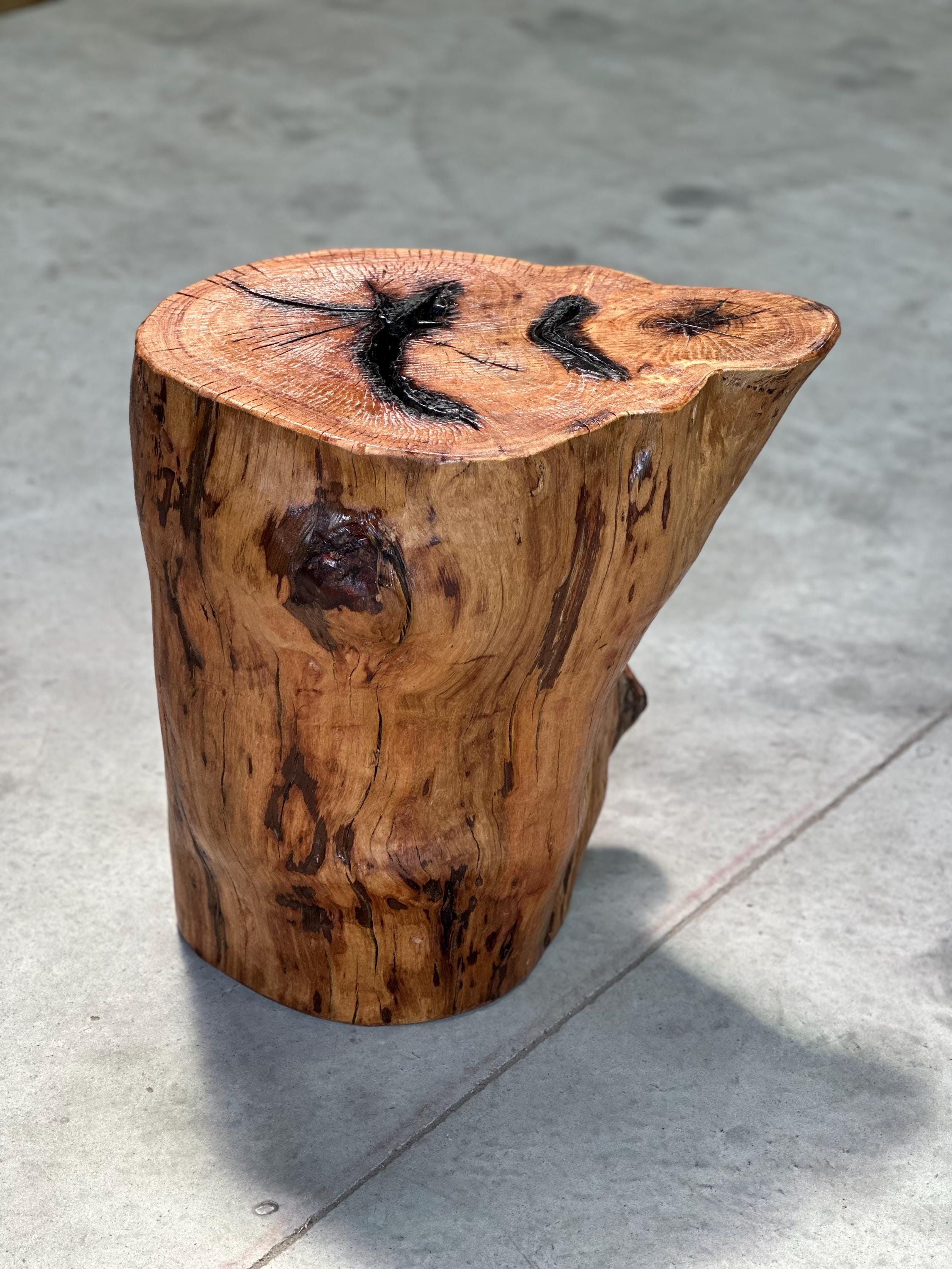 Smoak Wood Designs Pecan Stump Table - Etsy