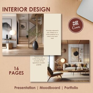 Interior Design Project Proposal Mood Board Canva Template Design for ...