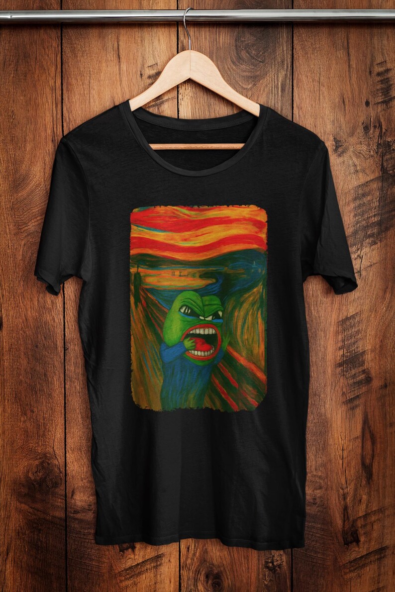 Apu Pepe Frog Meme the Scream Painting Shirt | Famous Art Meme Parody ...