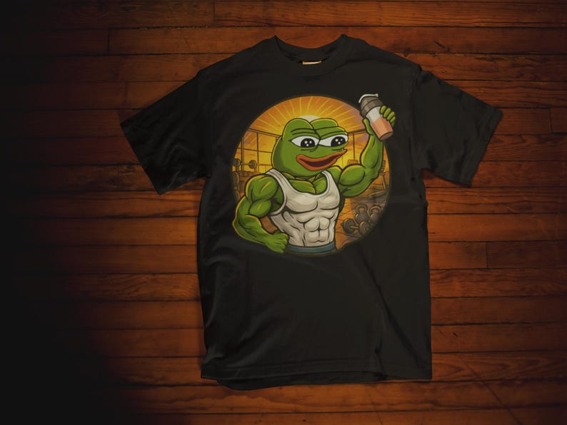 Swole Apu Gym Shirt Pepe Frog Meme Bodybuilder Design Funny Workout ...