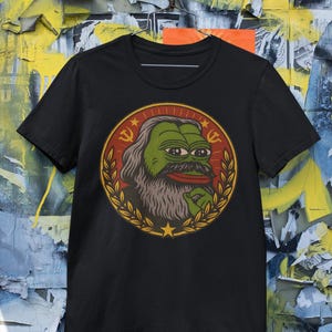 Communist Meme Shirt Pepe Frog Karl Marx Parody Funny Ironic Socialist ...