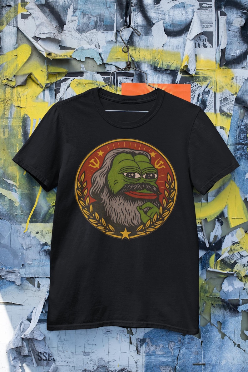 Communist Meme Shirt Pepe Frog Karl Marx Parody Funny Ironic Socialist ...