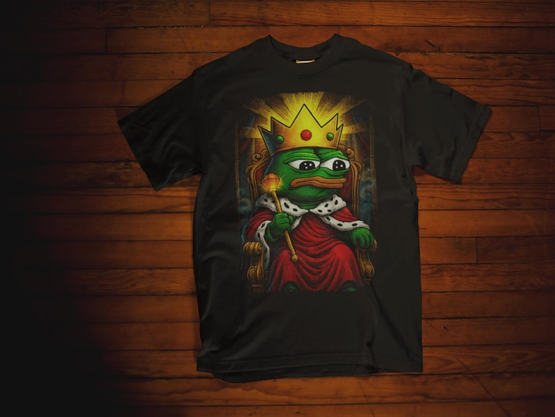 King Frog Meme Shirt Funny Ironic Royal Portrait Apu Design Regal ...