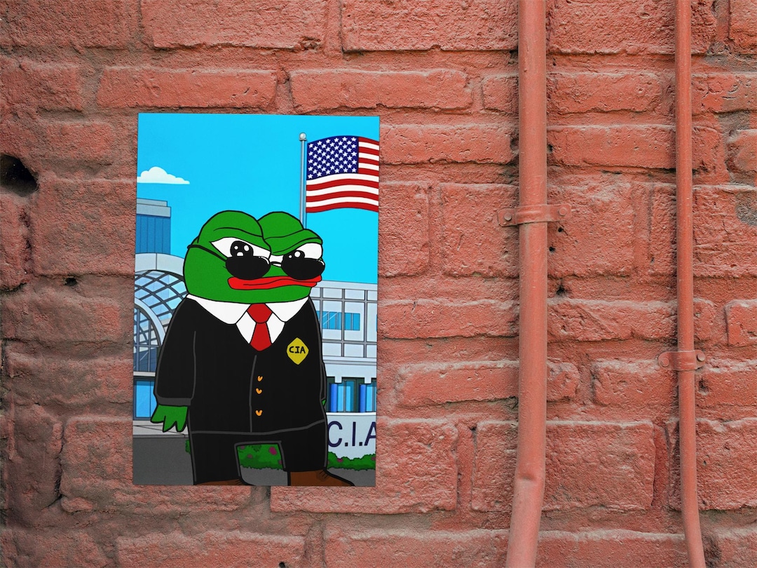 Apu Apustaja CIA Agent Pepe Poster Frog Fren Meme Pepe Funny Agency ...