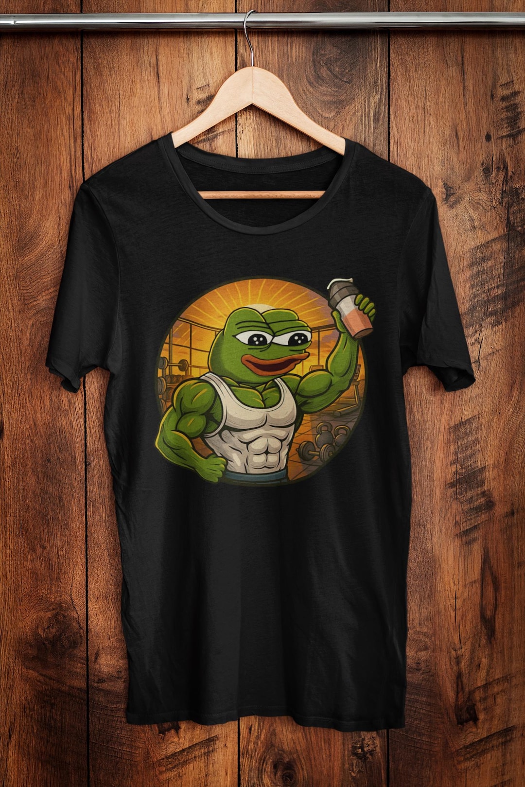Swole Apu Gym Shirt Pepe Frog Meme Bodybuilder Design Funny Workout ...