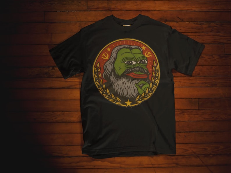 Communist Meme Shirt Pepe Frog Karl Marx Parody Funny Ironic Socialist ...