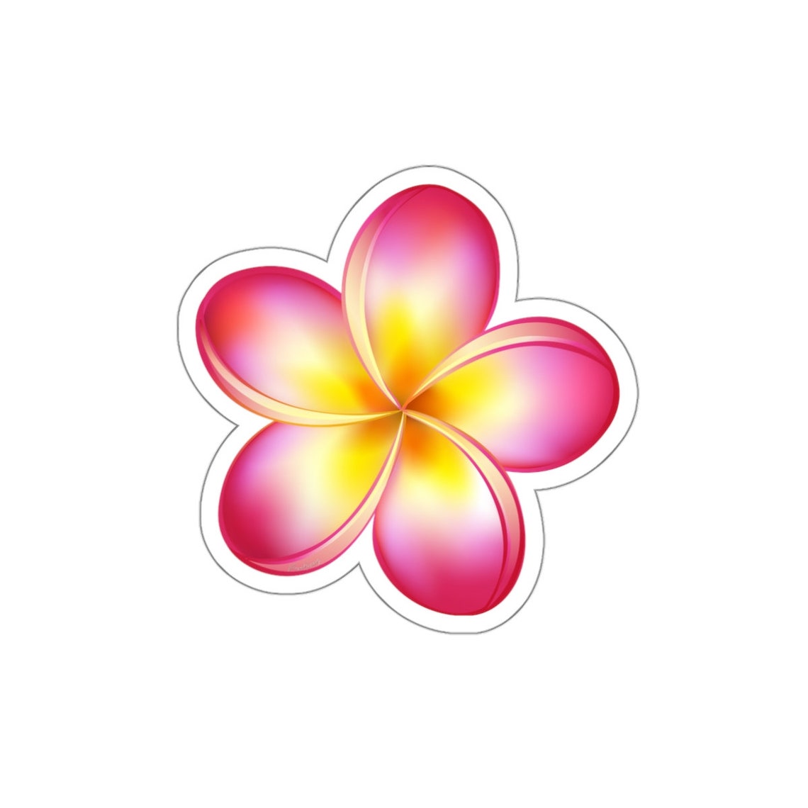Pink & Yellow Plumeria Hawaiian Frangipani Flower Die-cut Stickers - Etsy