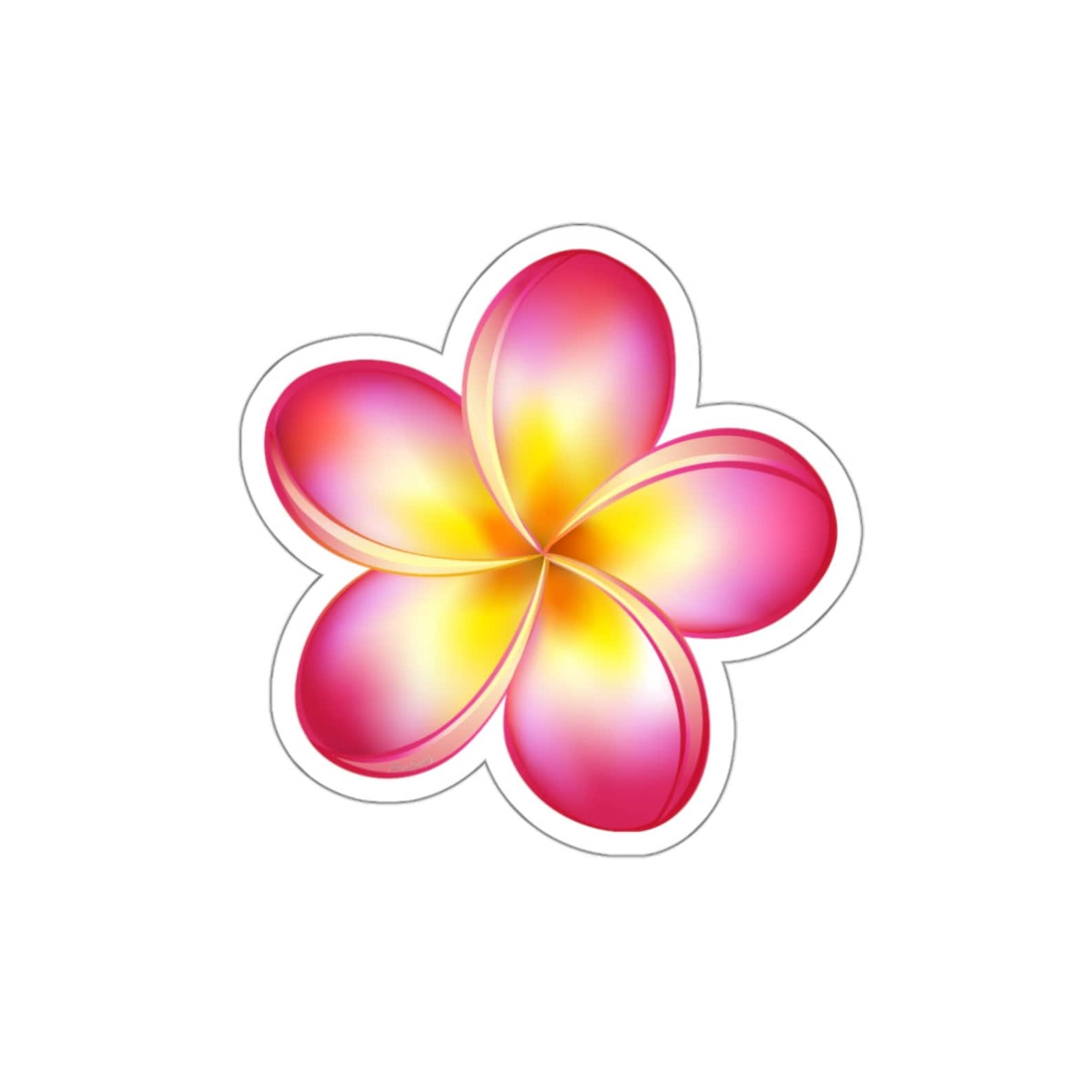 Pink & Yellow Plumeria Hawaiian Frangipani Flower Die-cut Stickers - Etsy