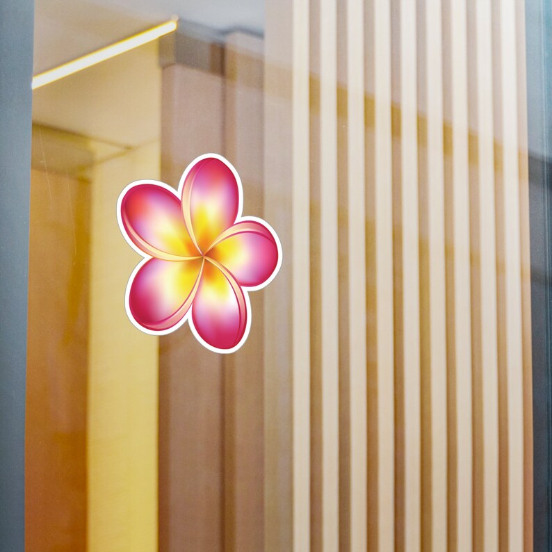 Pink Yellow Plumeria Frangipani Flower Kiss-cut Vinyl Decals - Etsy