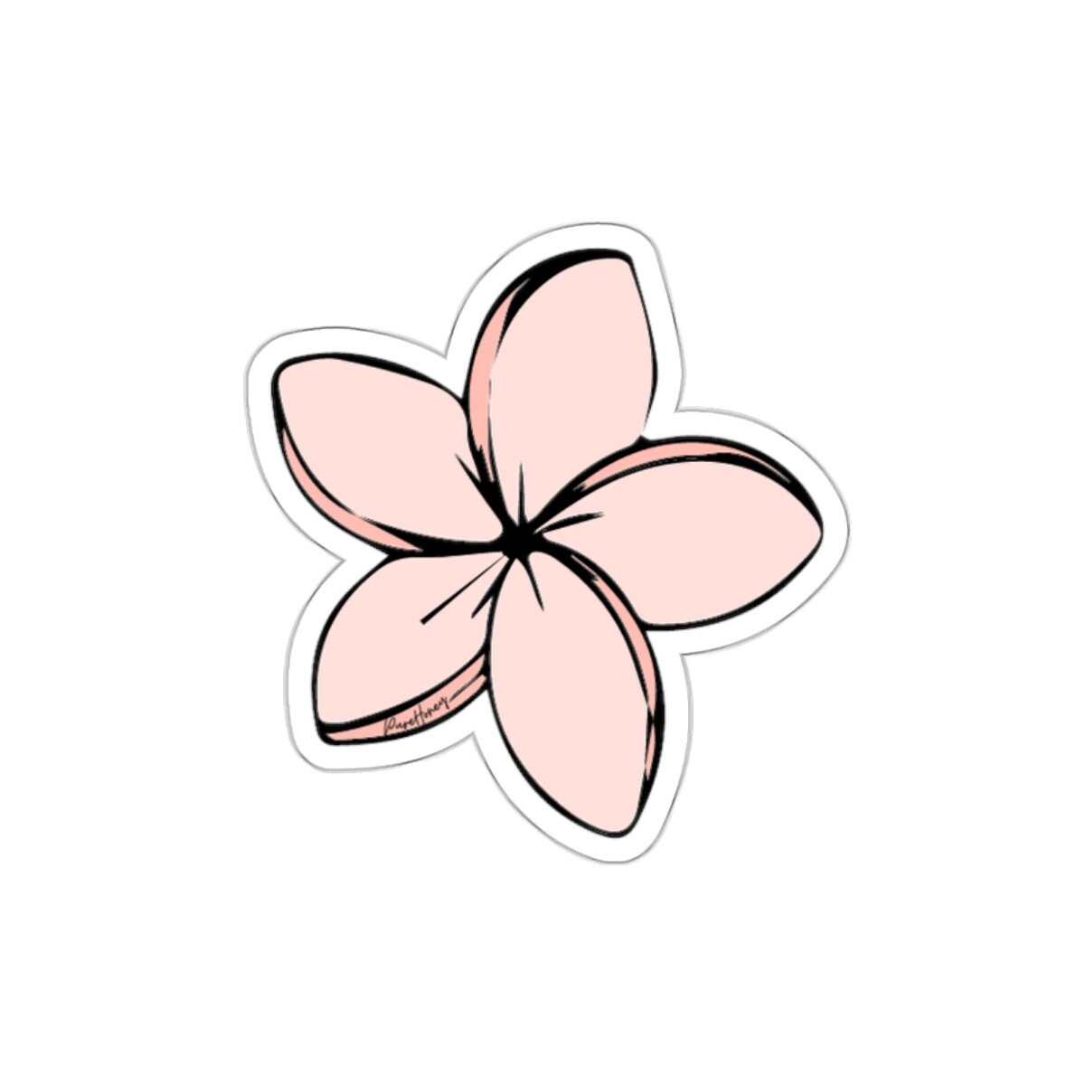 Peach Plumeria Frangipani Flower Hawaiian Tropical Die-cut Stickers - Etsy