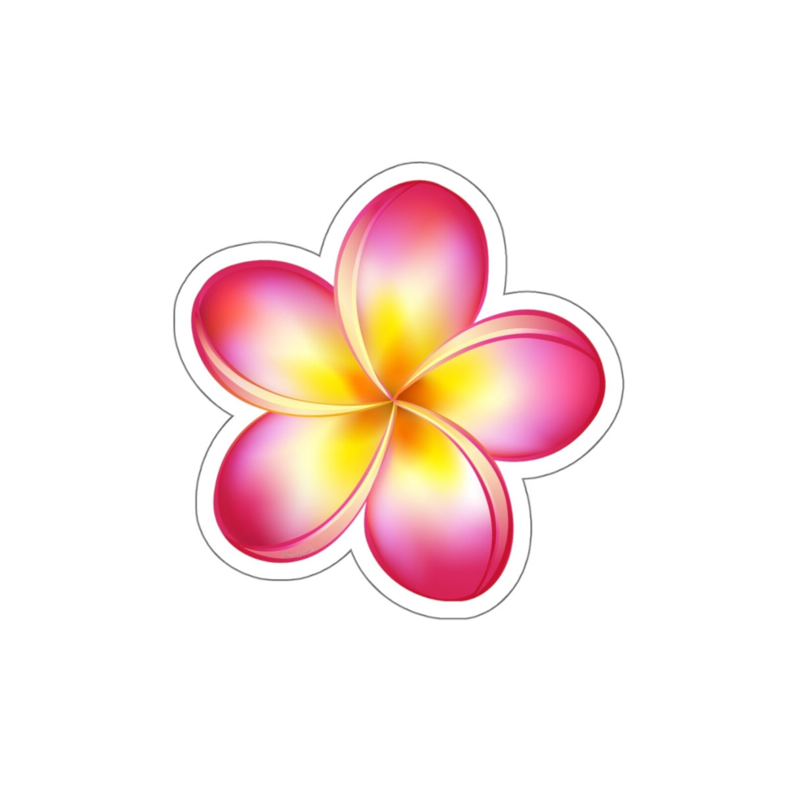 Pink & Yellow Plumeria Hawaiian Frangipani Flower Die-cut Stickers - Etsy
