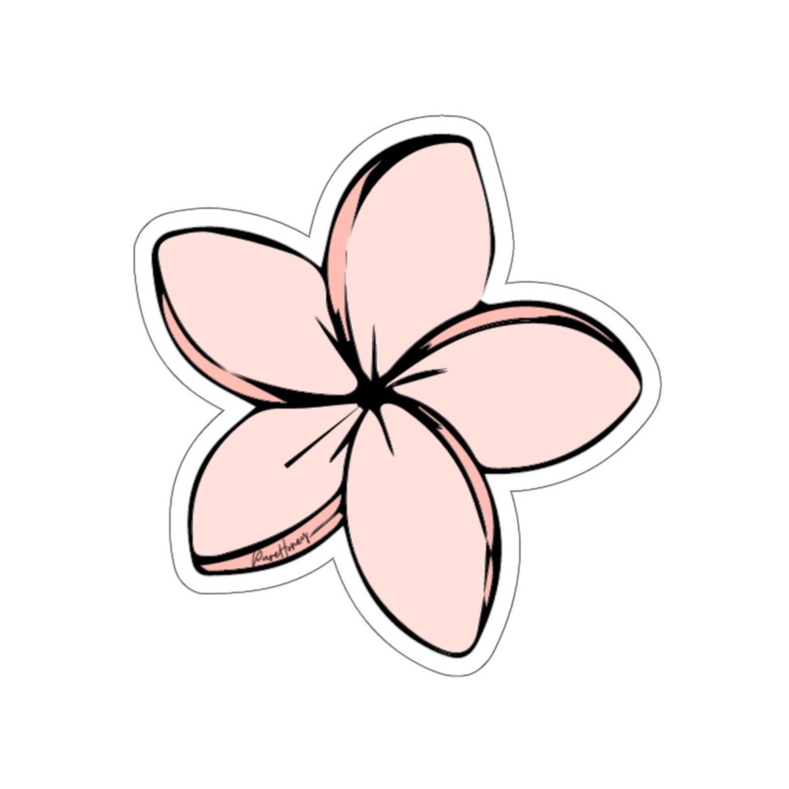 Peach Plumeria Frangipani Flower Hawaiian Tropical Die-cut Stickers - Etsy