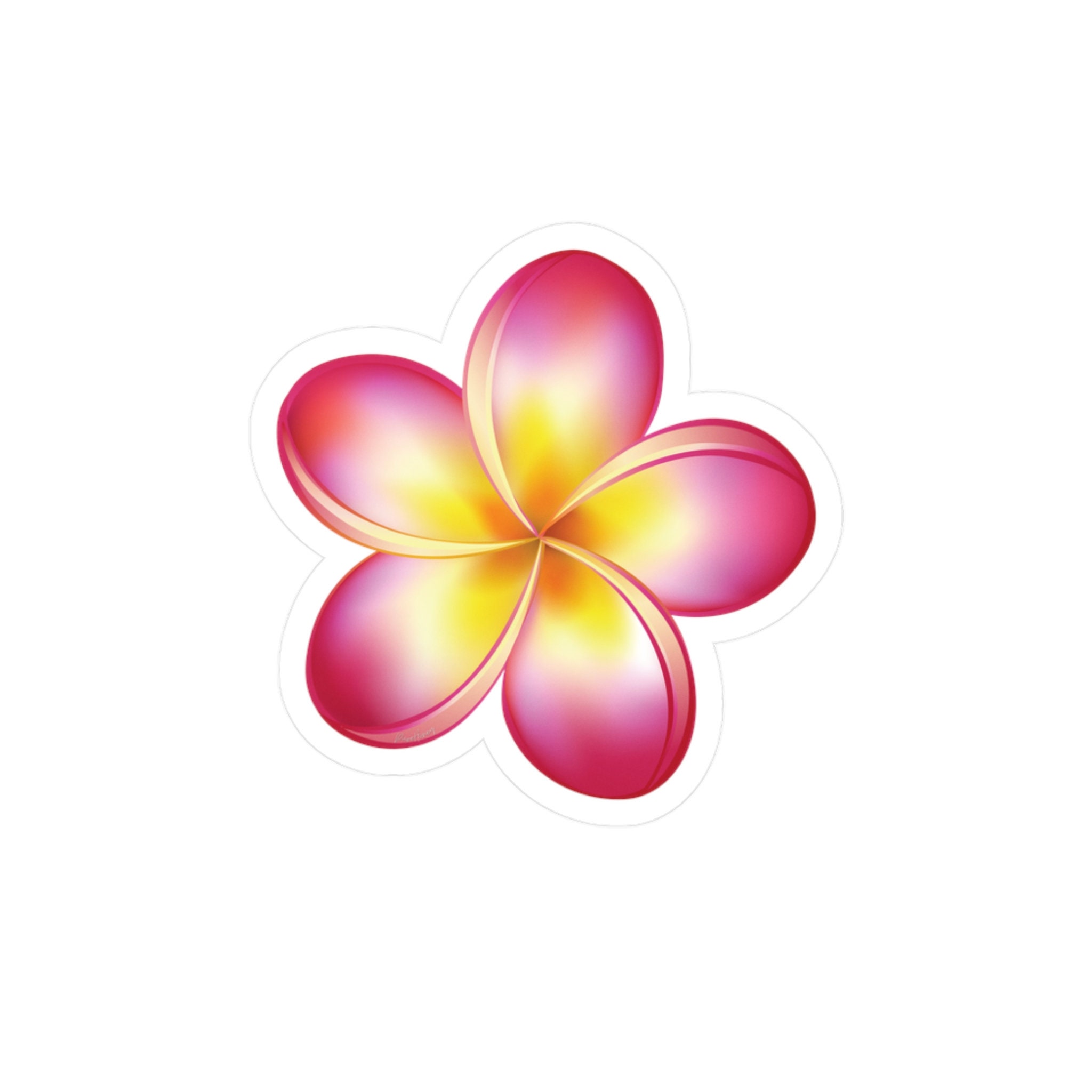 Pink Yellow Plumeria Frangipani Flower Kiss-cut Vinyl Decals - Etsy
