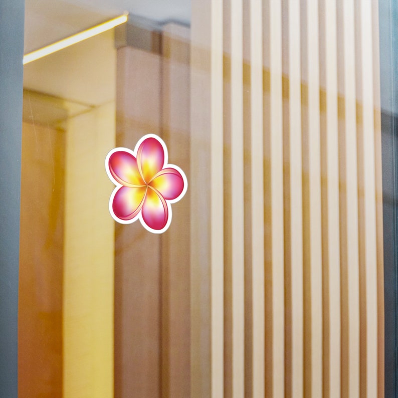 Pink Yellow Plumeria Frangipani Flower Kiss-cut Vinyl Decals - Etsy