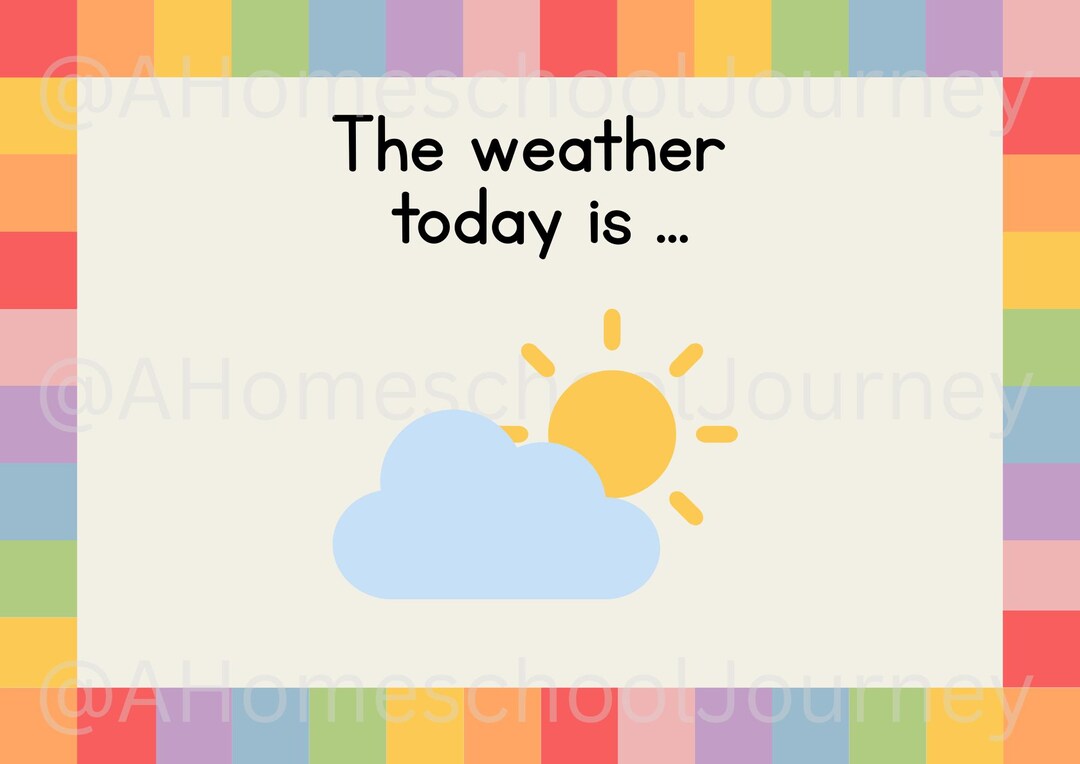 The Weather Today is | Printable Weather Chart for Toddlers and ...