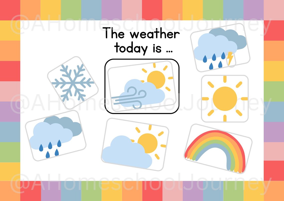The Weather Today is | Printable Weather Chart for Toddlers and ...