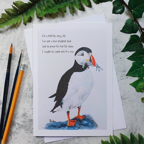 Puffin Birthday Card - Etsy UK
