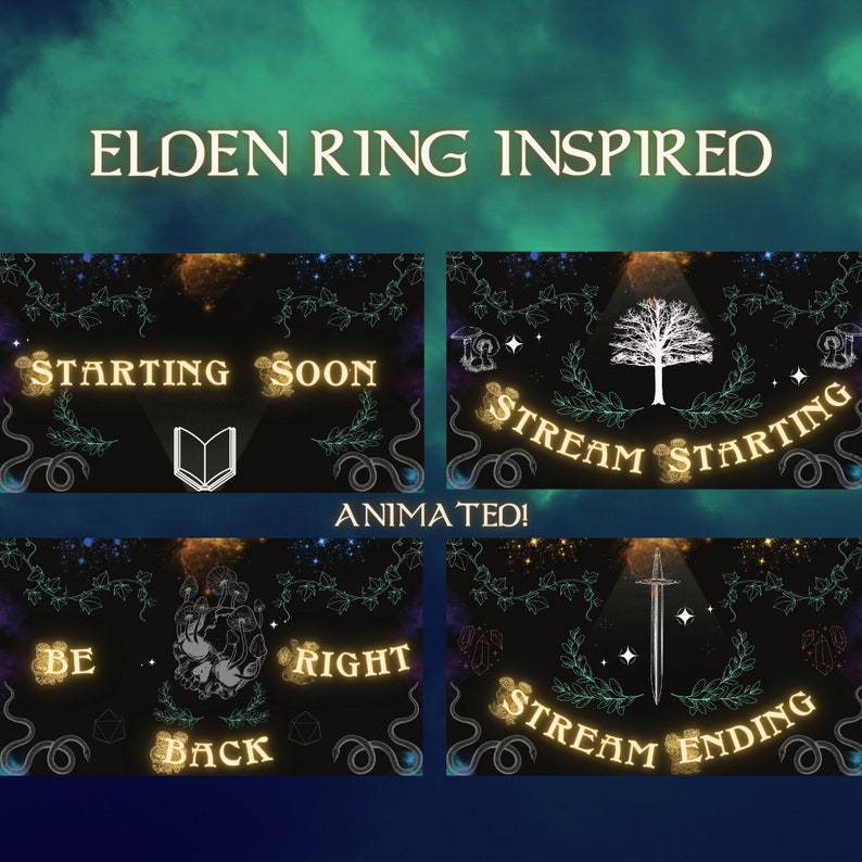 Animated Dark Goth Twitch Overlay Elden Ring Inspired Dark Aesthetic ...