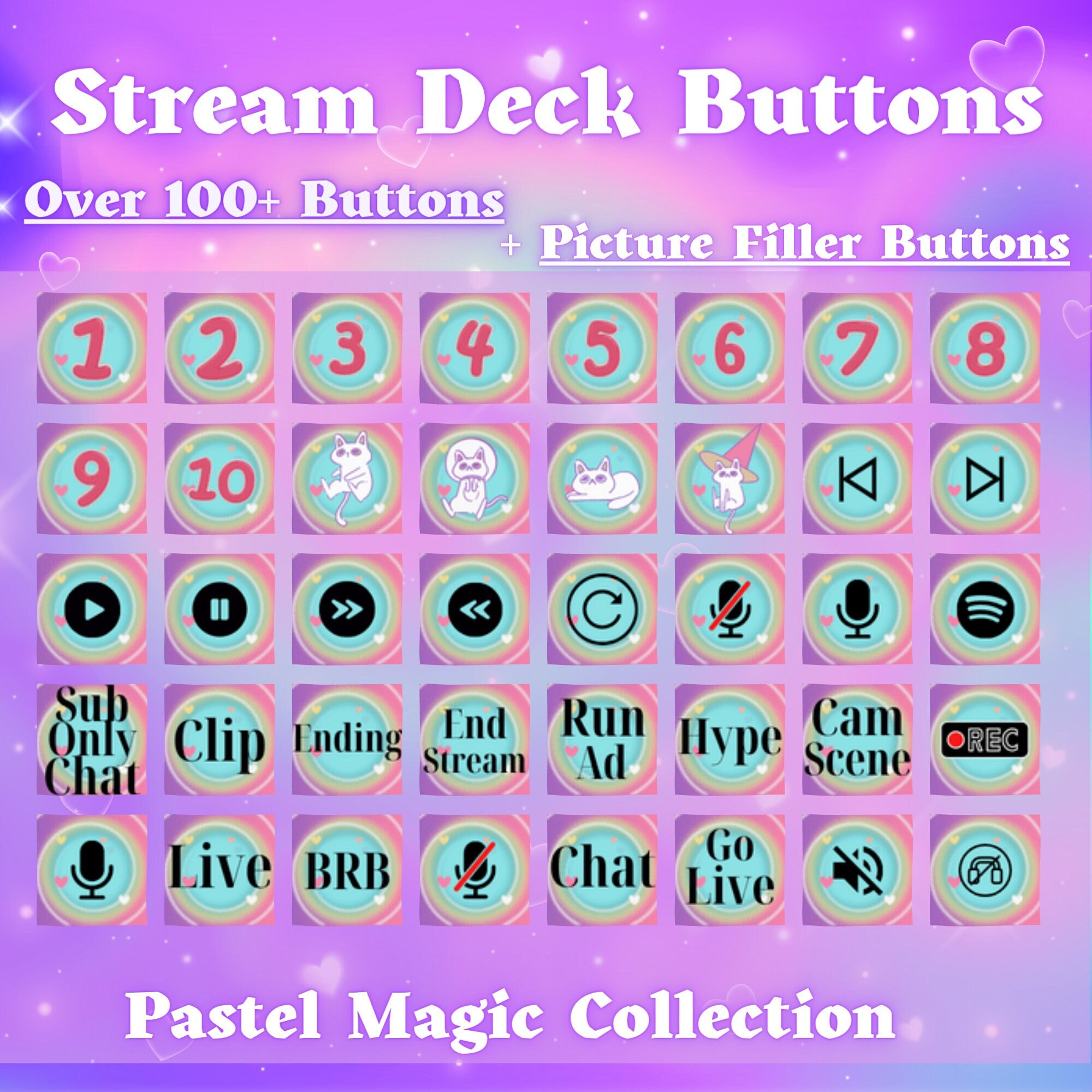 Stream Deck Icons Pastel Magic Stream Deck Buttons 100 Function Buttons Plus Picture Filler ...