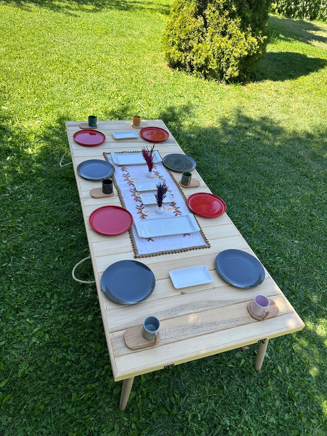 Wooden Picnic Table,birthday Party Table,natural Table ,camping Table ...