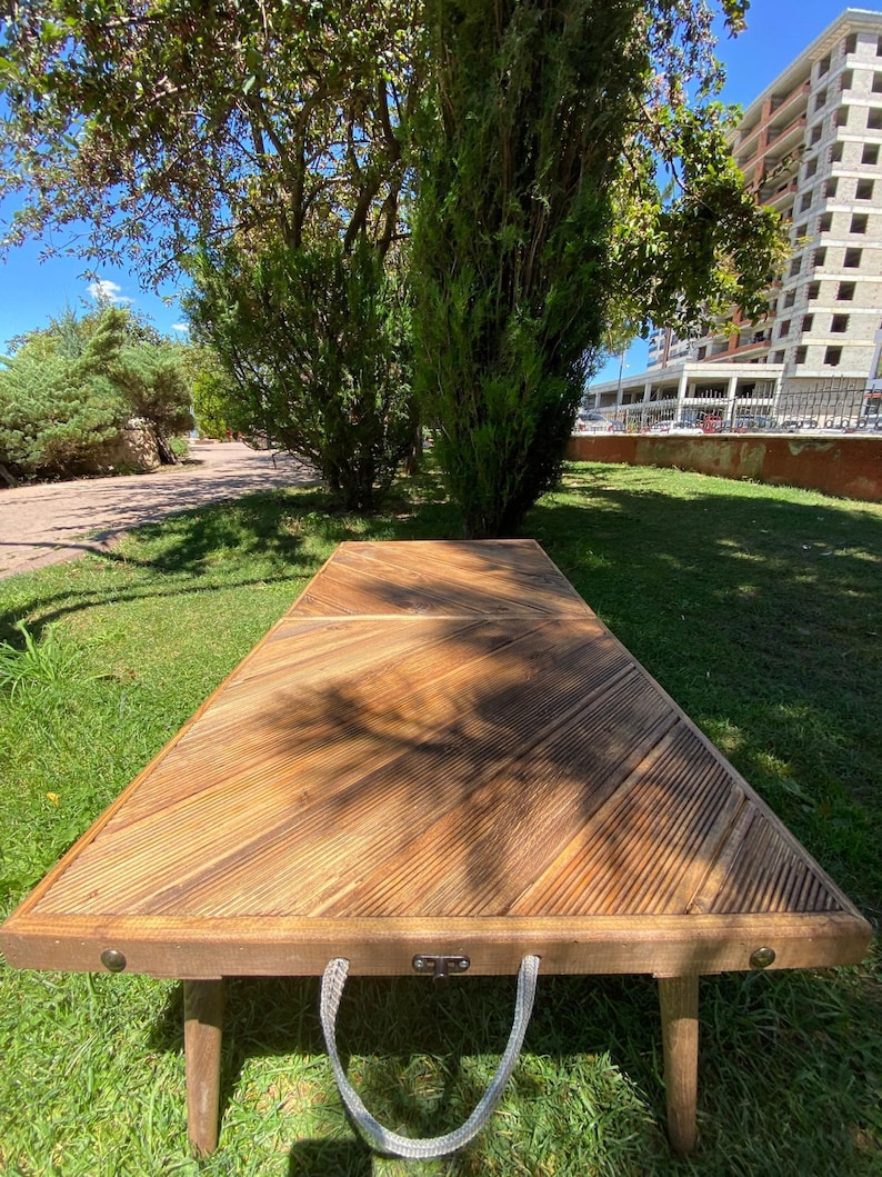 Wooden Picnic Table, Foldable Boho Table , Picnic Table Folding Table ...