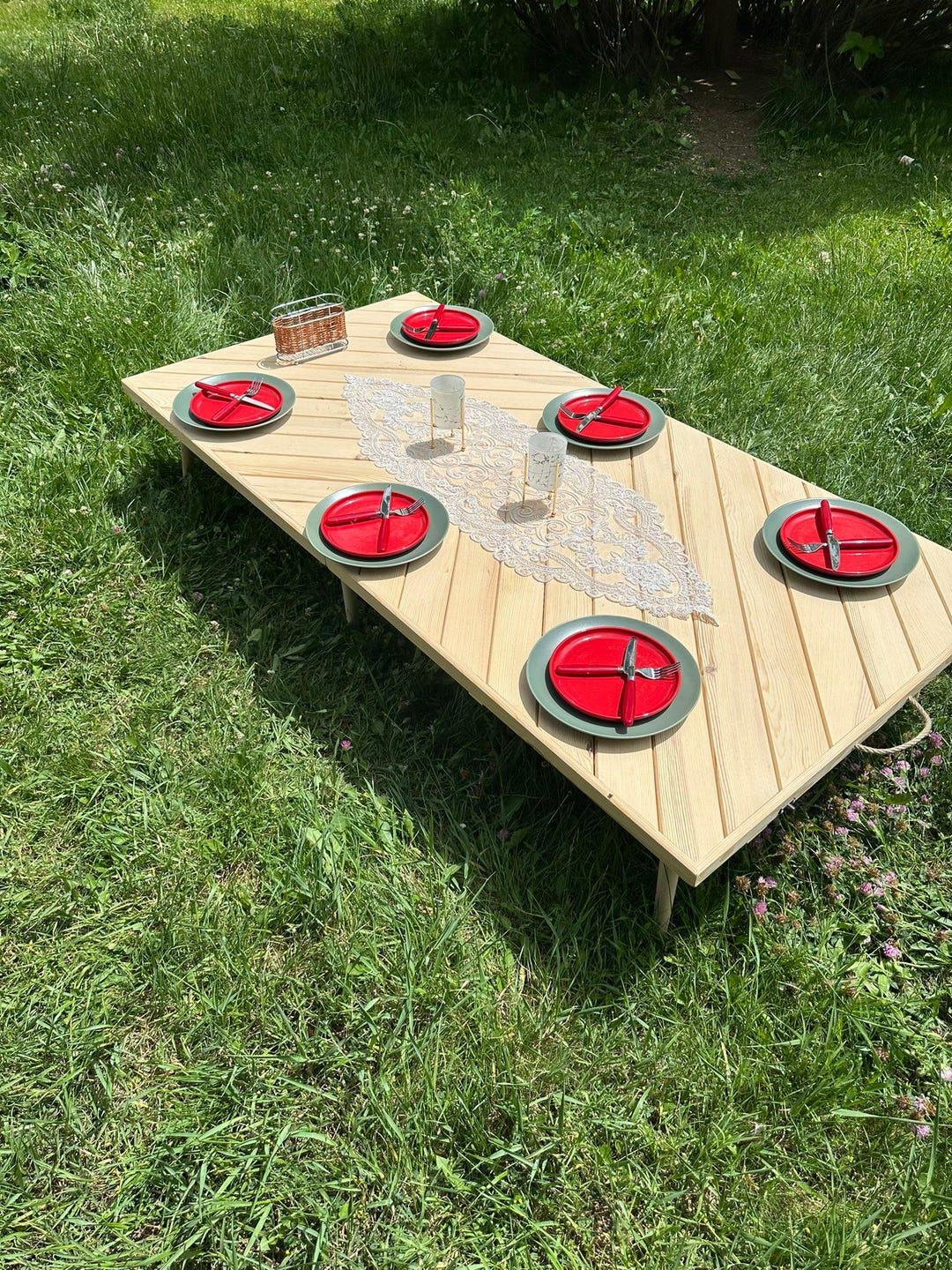 70*35inc Wooden Table, Foldable Boho Table , Thanksgiving Table Decor ...