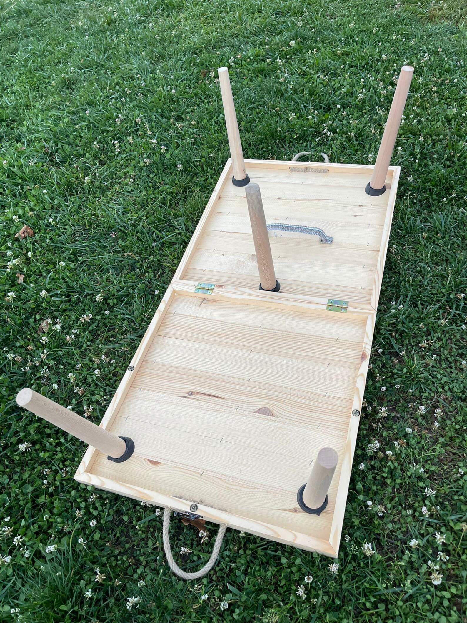 Wooden Picnic Low Sitting Table, Handmade Folding Wooden Table, Camping ...