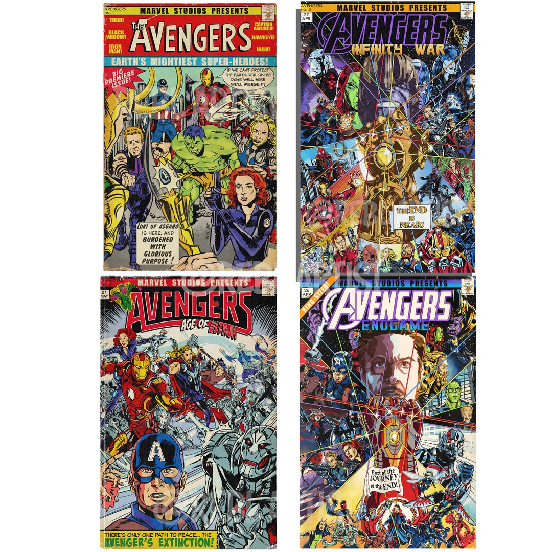 SET OF 4 the Avengers Quadrilogy Comic Book Print - Etsy