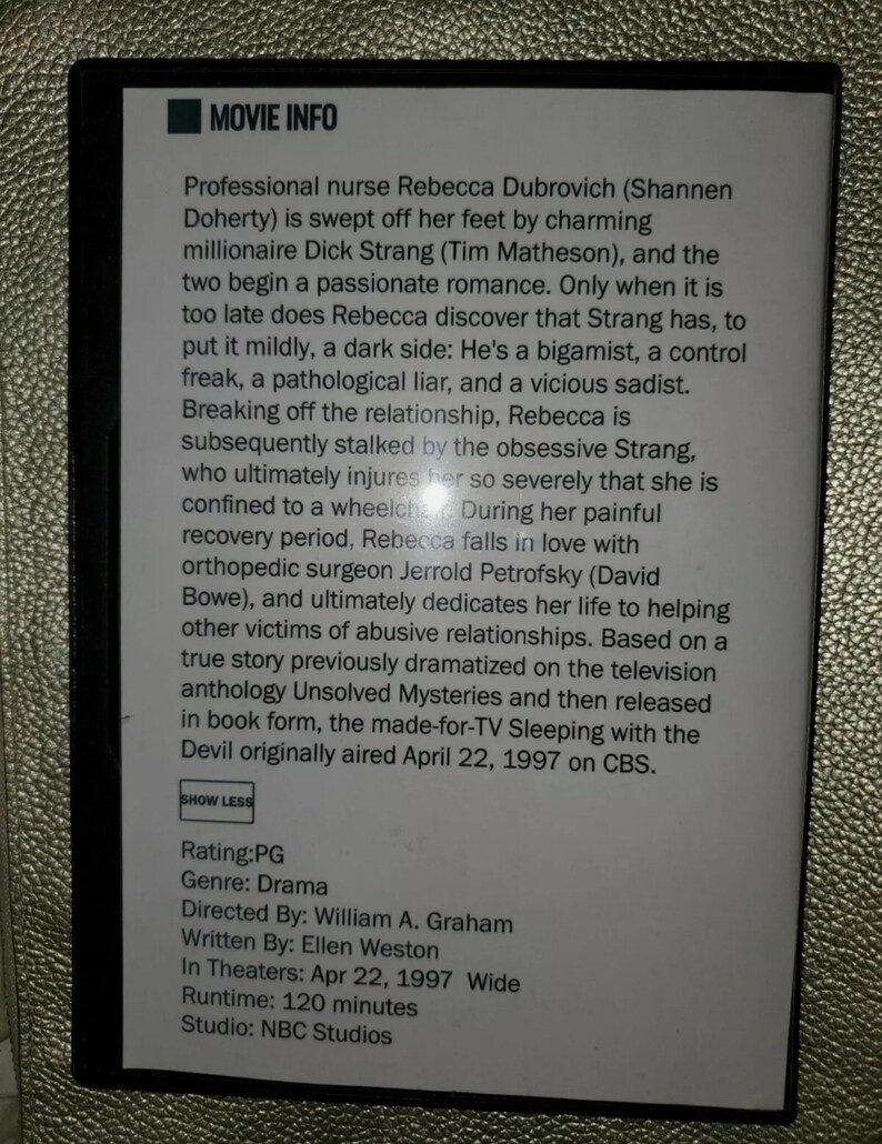 Sleeping With the Devil 1997 Shannen Doherty Dvd ~ ULTRA RARE - Etsy