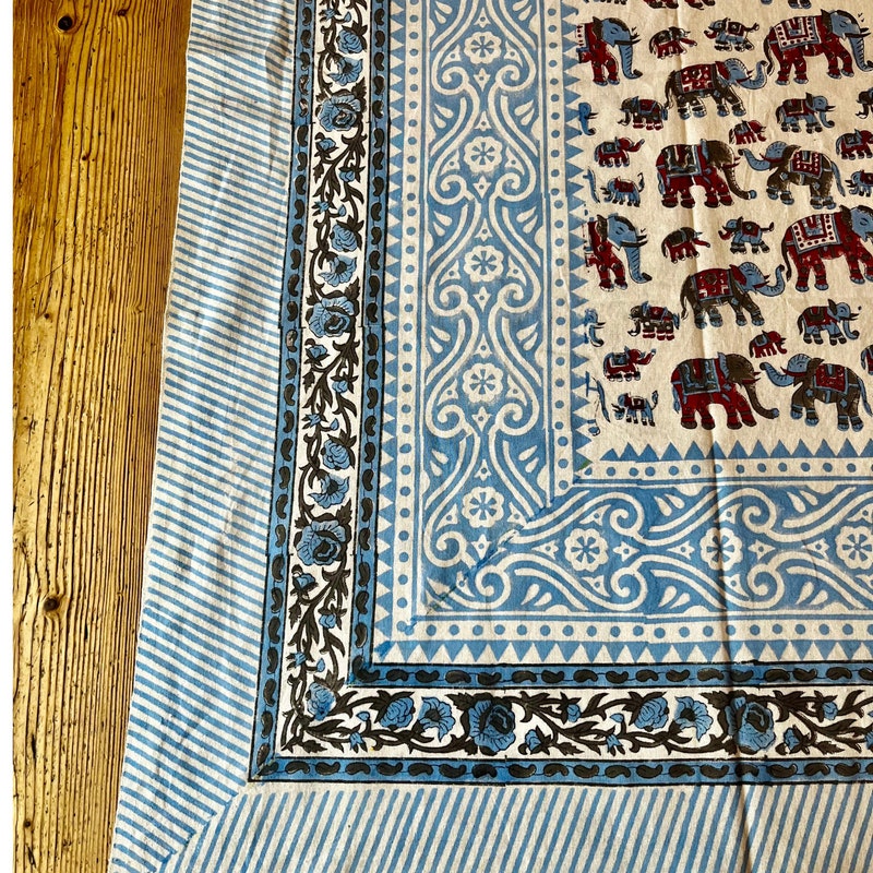 Red Elephant Block Print - Etsy