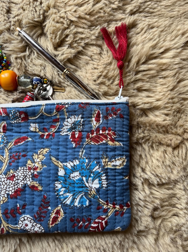 Dandelion Block Print Pouch - Etsy