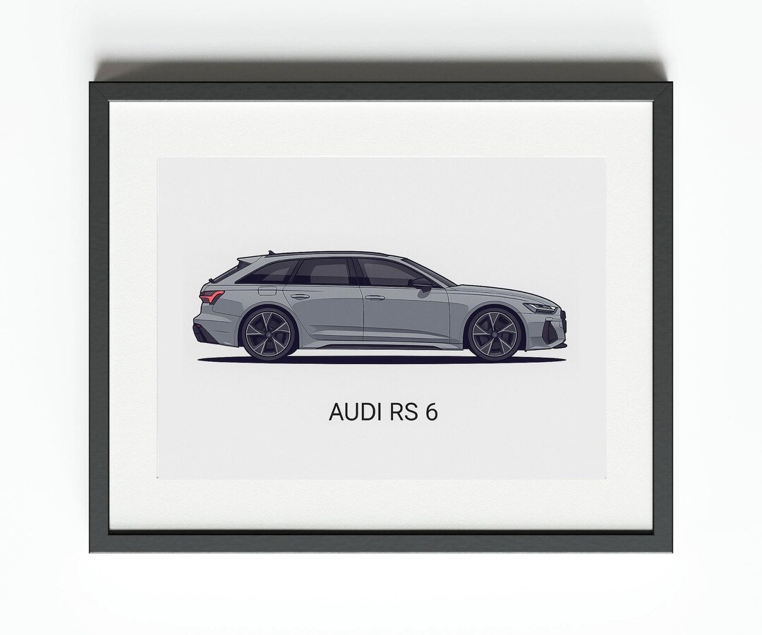 Audi RS6 C8 Poster – Avant Vector Car Print – Performance Wagon Wall ...