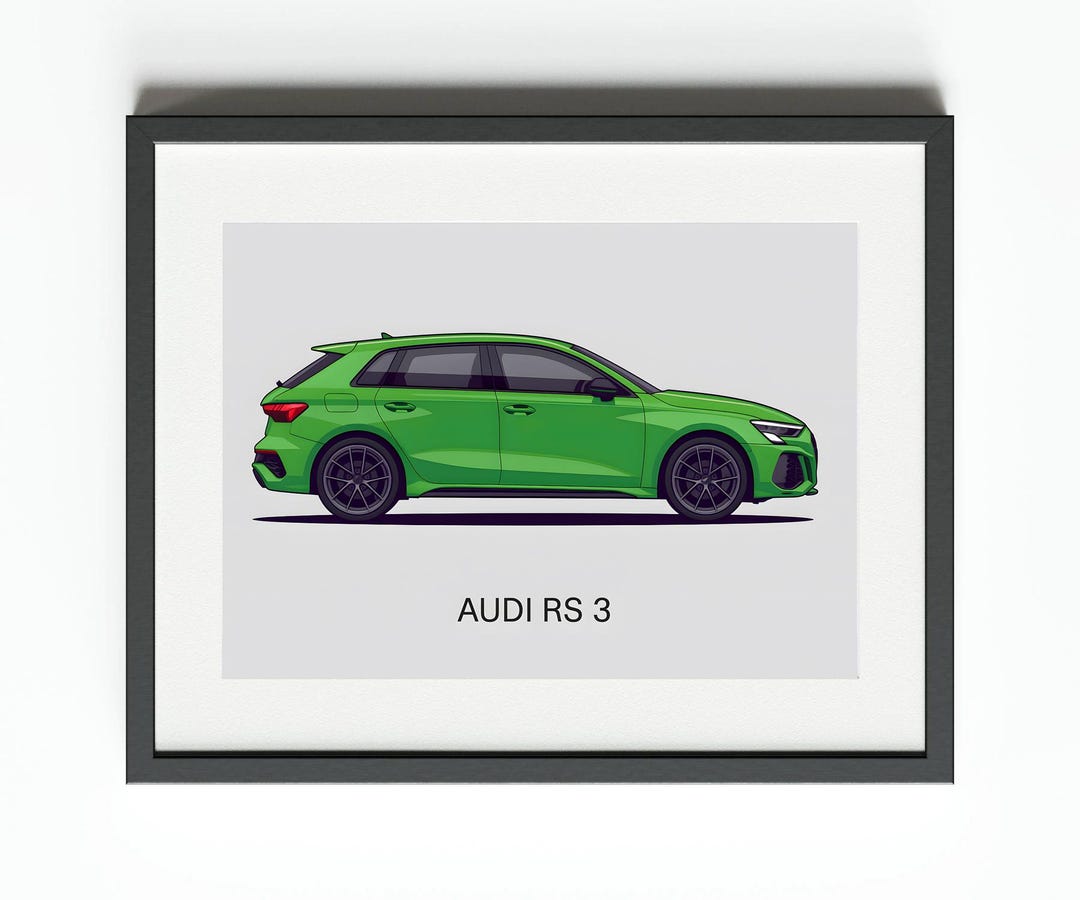 Audi RS3 Car Print – Vector Art Poster for Petrolheads – Modern ...