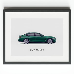 BMW M3 G80 Vector Art Print – Custom Car Poster – Gift for Petrolheads ...