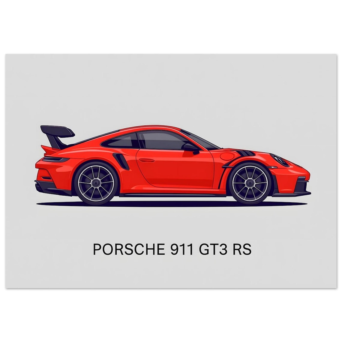 Porsche 911 GT3 RS Car Print – Modern Vector Wall Art – Motorsport ...