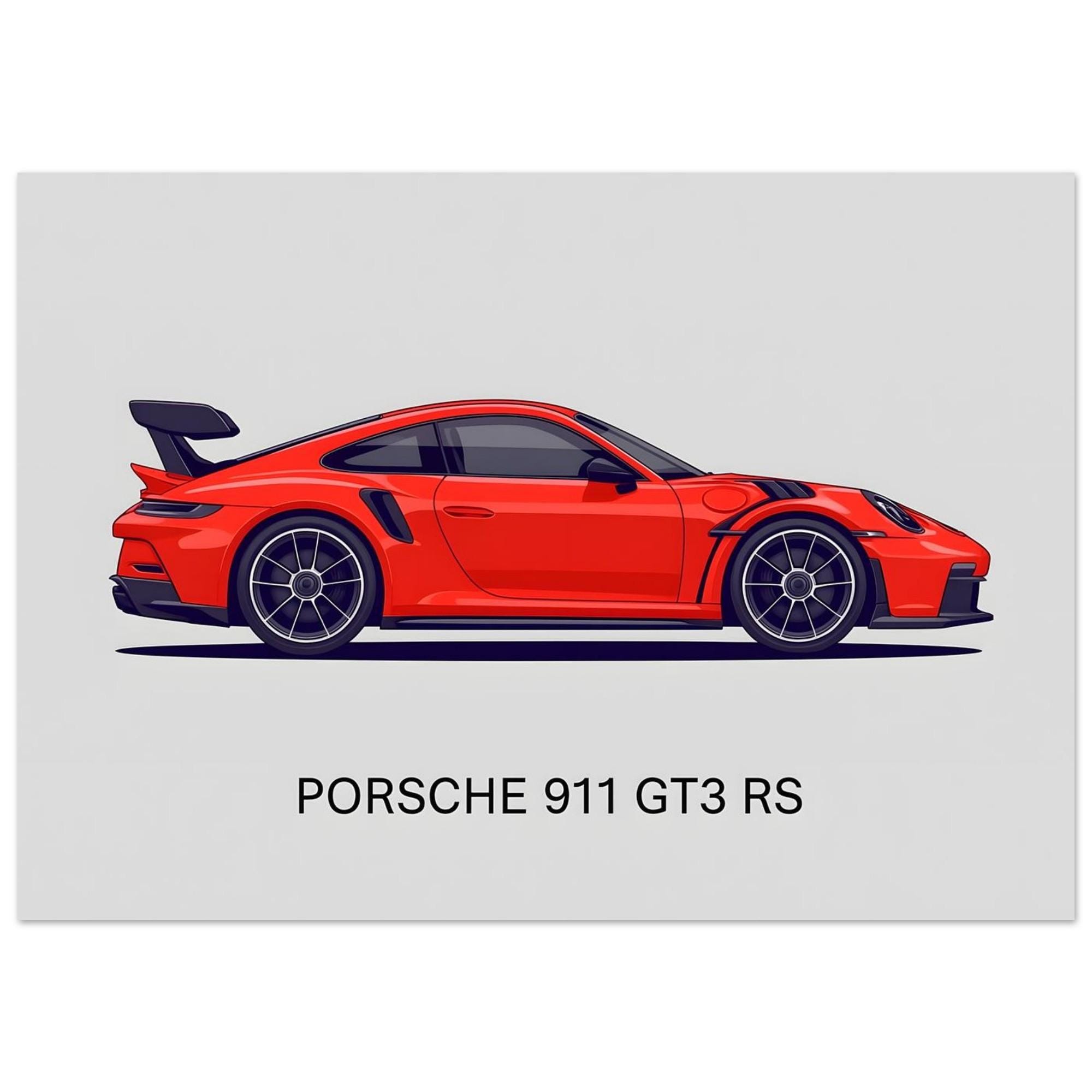 Porsche 911 GT3 RS Car Print – Modern Vector Wall Art – Motorsport ...